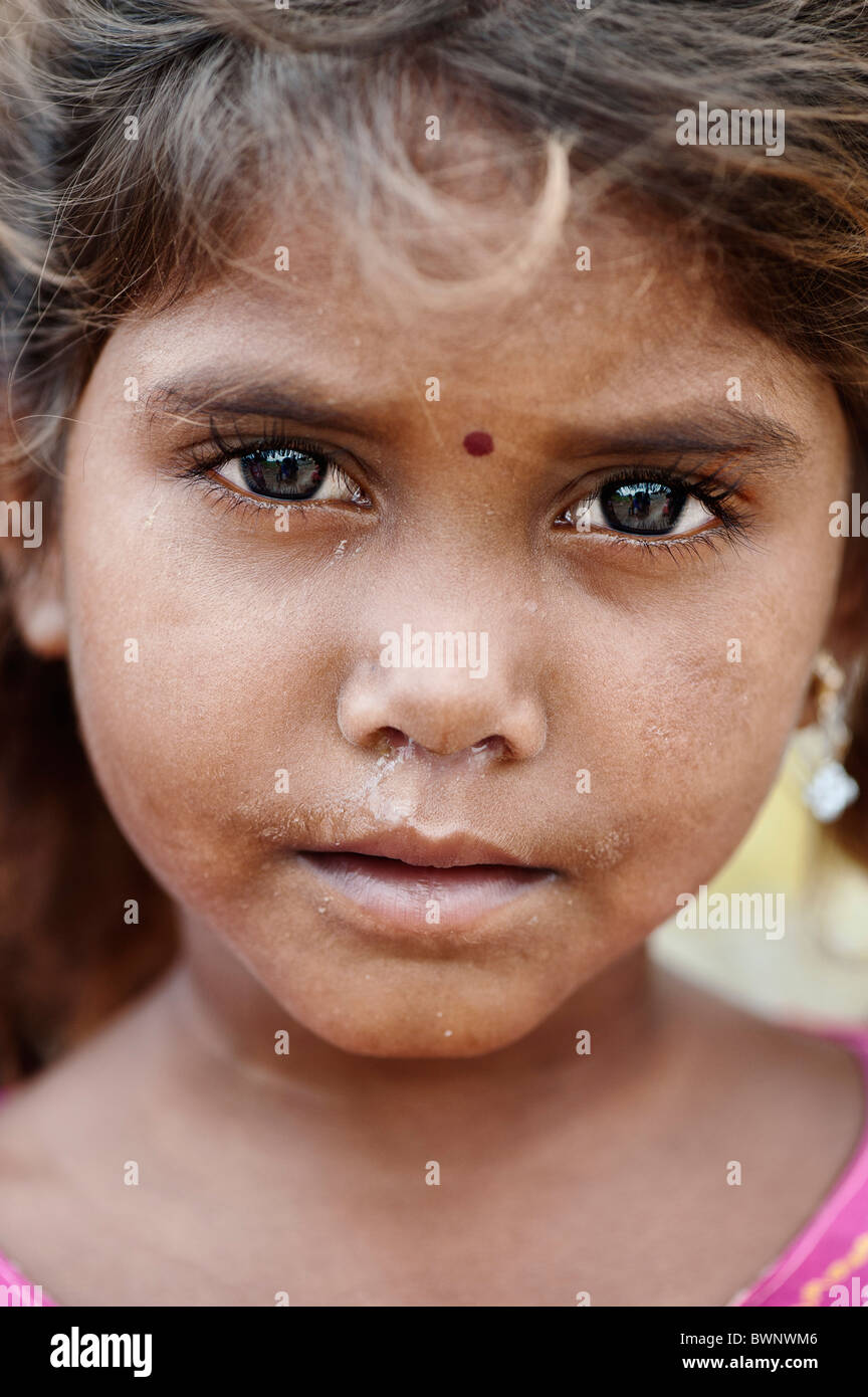 Young Smiling happy Indian village girl. Andhra Pradesh, India Stock ...