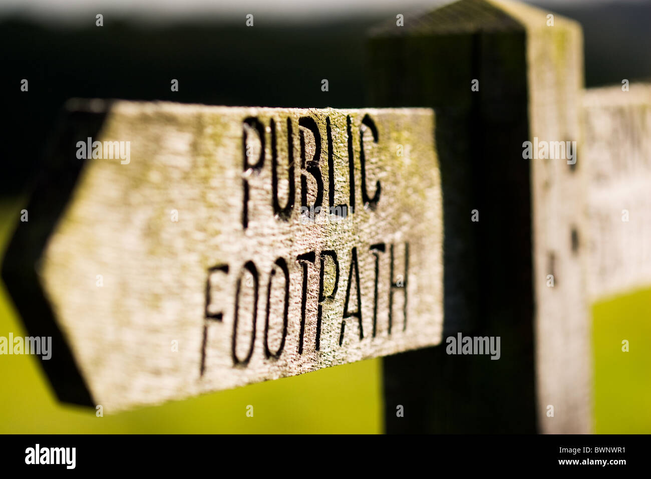 Public footpath signpost Stock Photo - Alamy