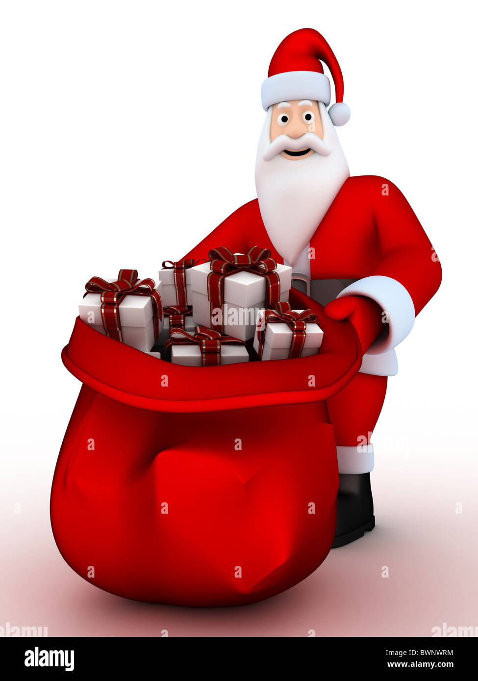 santa and many gift (done in 3d Stock Photo - Alamy