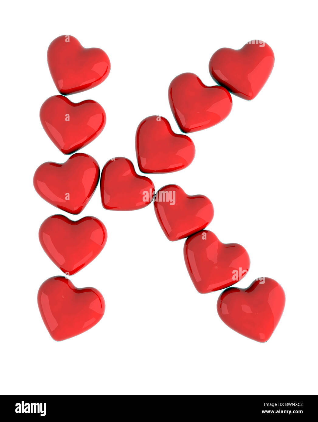 letter k with red hearts Stock Photo - Alamy
