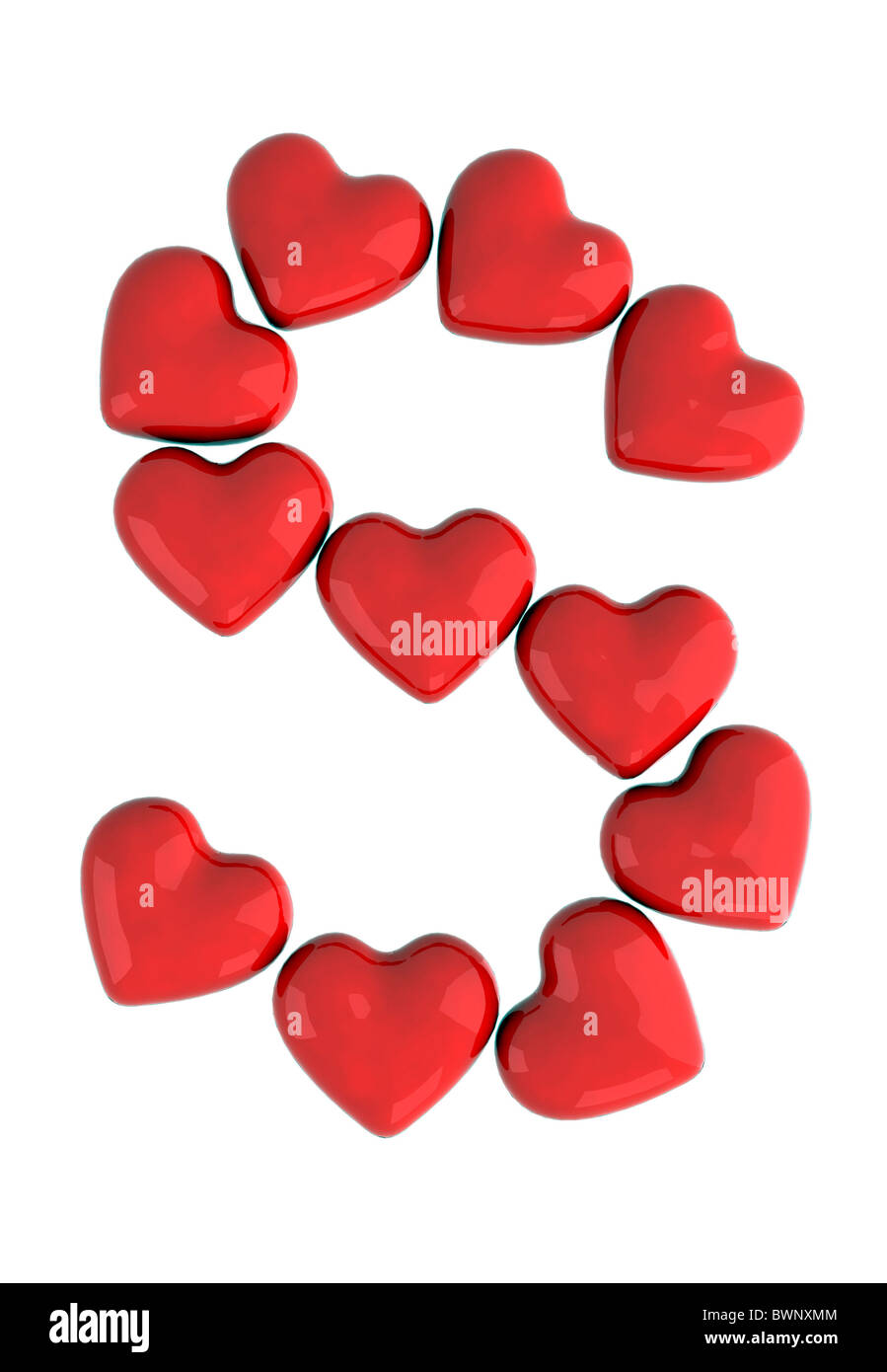 letter s with red hearts Stock Photo - Alamy