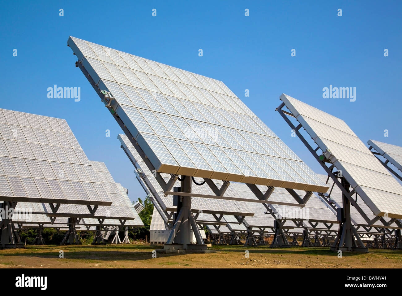 solar panel and ECO Power plant Stock Photo - Alamy