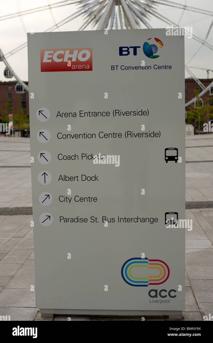 Echo Arena and BT Convention Centre Sign Stock Photo - Alamy