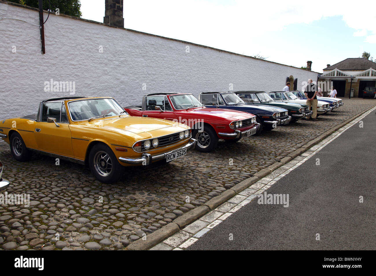LINE OF TRIUMPH STAGS CARS STAINDROP YORKSHIRE RABY CASTLE STAINDROP ...