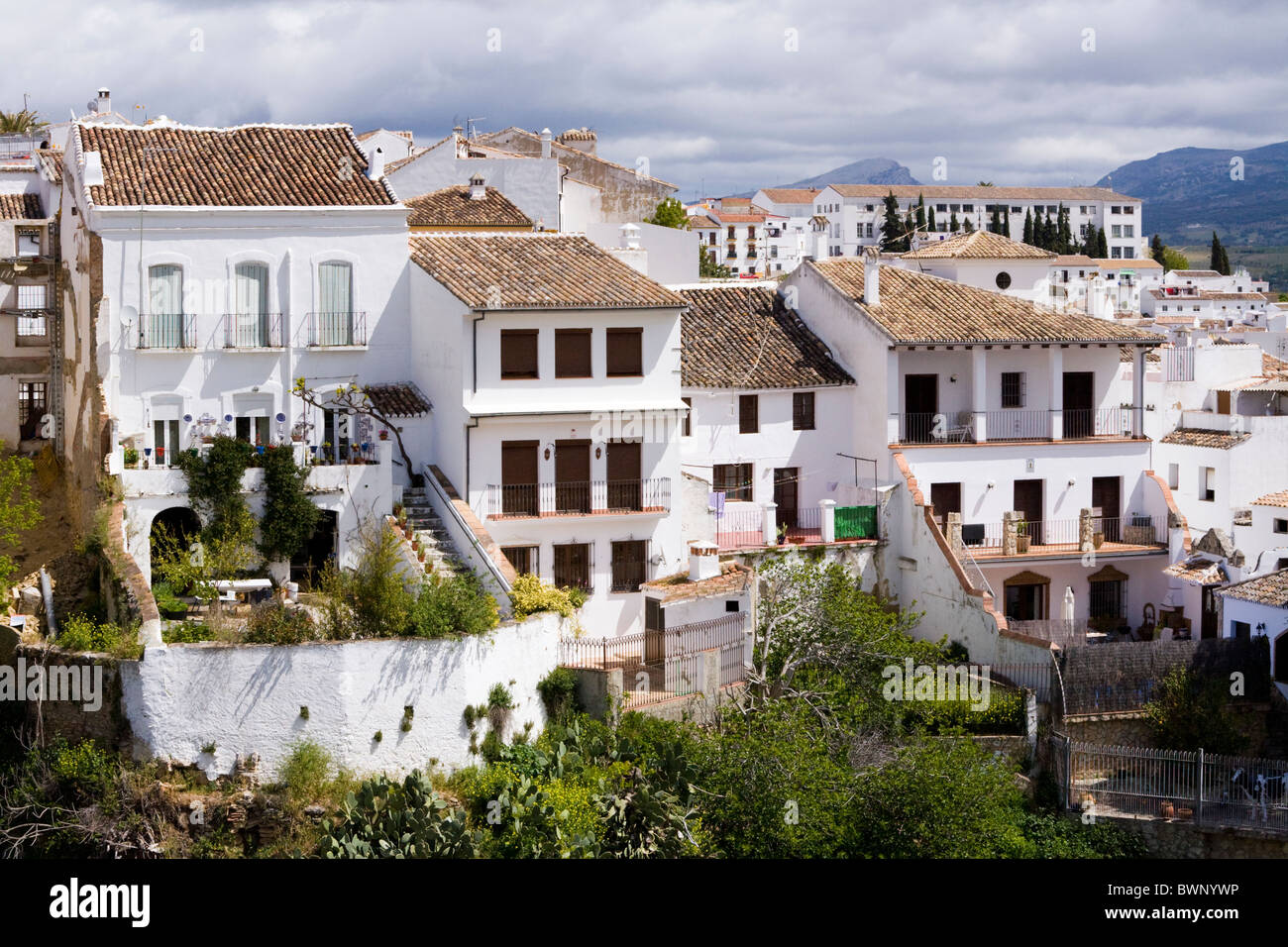 Traditional Spanish white building development / buildings which ...
