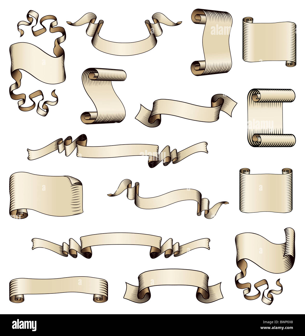 Scroll Banner And Flag Design Elements Several Alternatives Stock Photo Alamy