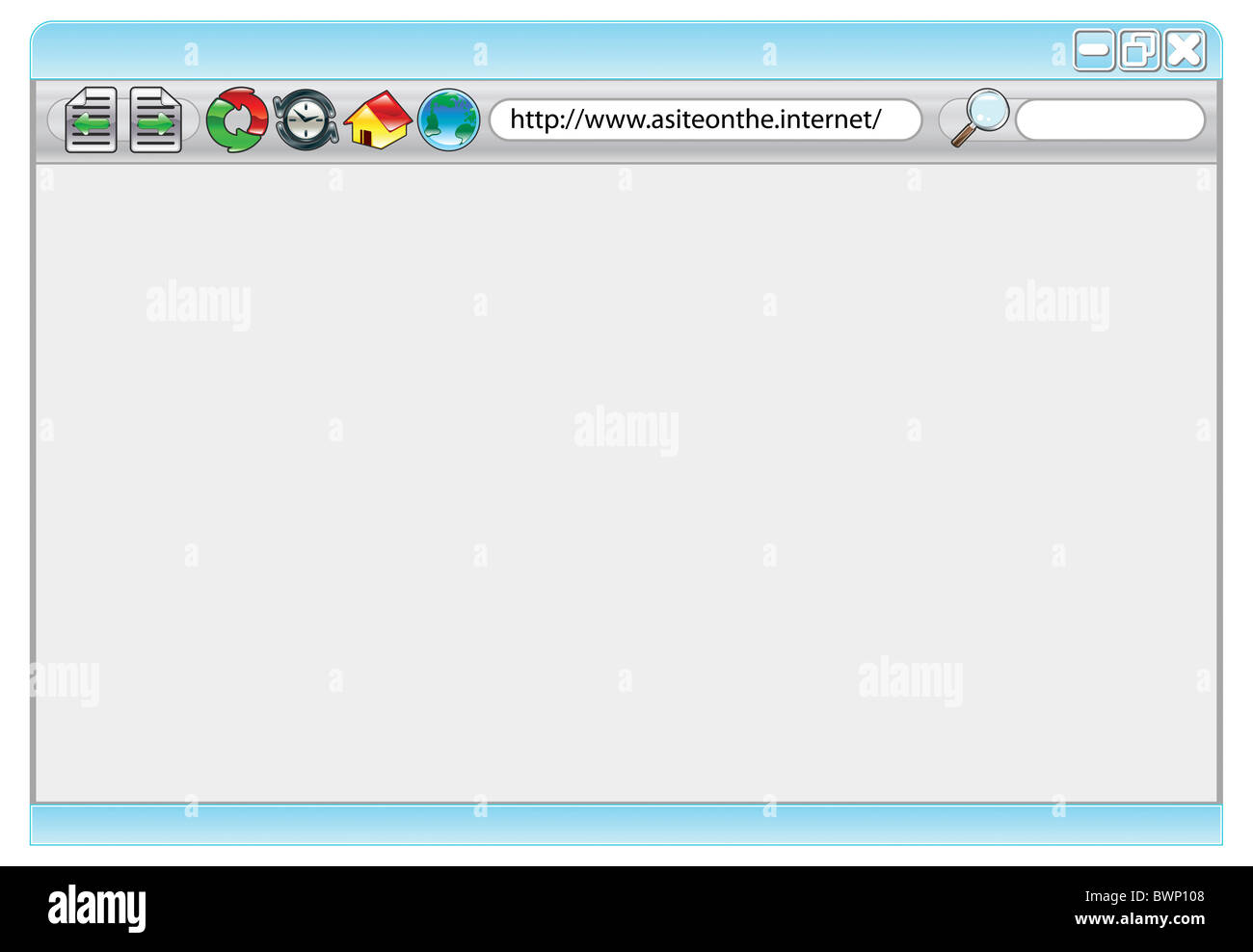 An illustration of an internet web browser with copyspace if required ...