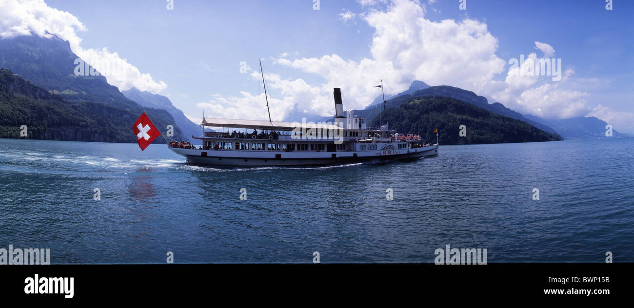 Switzerland Europe Lake Lucern Brunnen Canton Schwyz Ship Steamboat ...