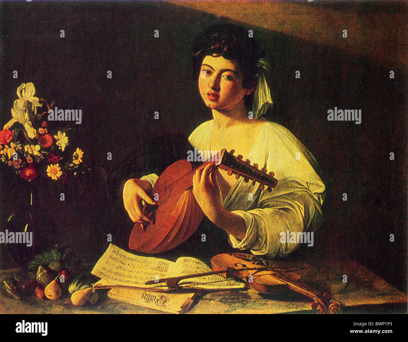 Caravaggio (1571 - 1610) The Lute Player. 1595. Hermitage, St ...