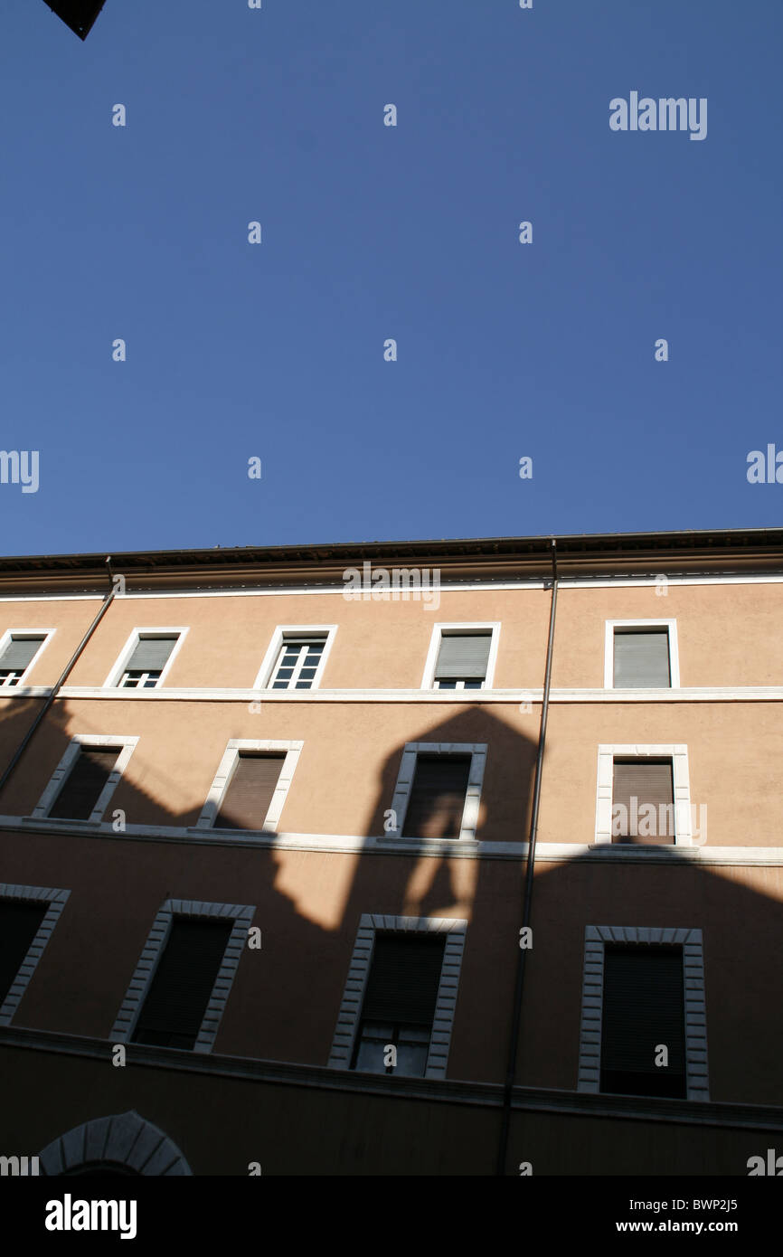 church shadow on building in rome, italy Stock Photo - Alamy