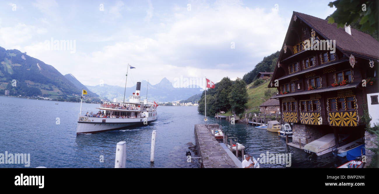 Switzerland Europe Canton Uri Treib Lake Lucern Ship Steamboat ...