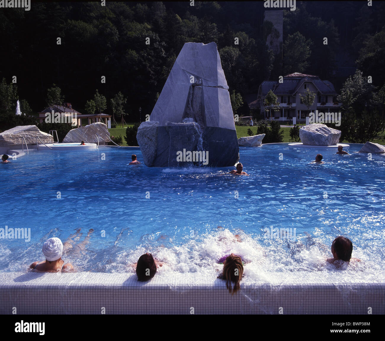 Switzerland Europe Bad Ragaz Hot springs canton St. Gallen People ...