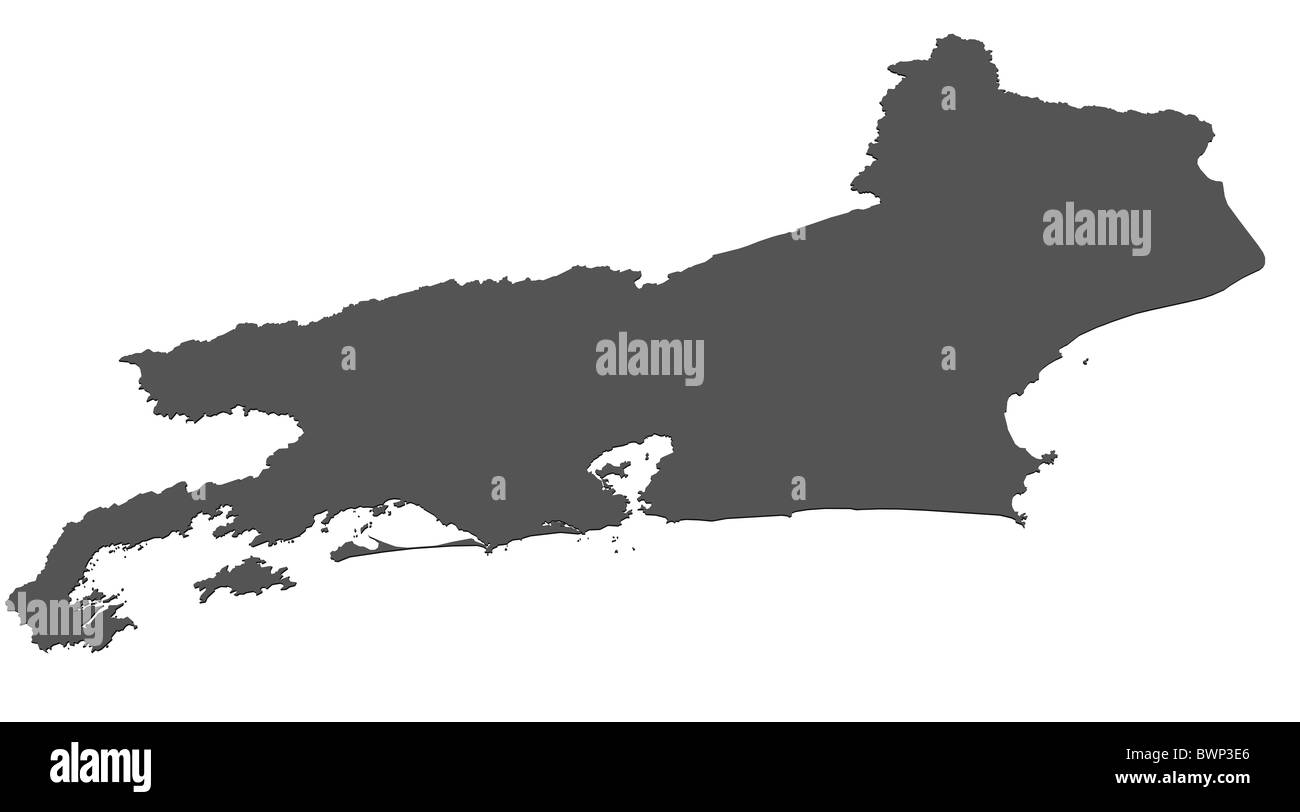 Isolated map of Rio de Janeiro - Brazil Stock Photo - Alamy