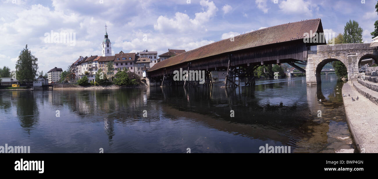 Switzerland Europe City of Olten Old town Covered bridge Canton ...