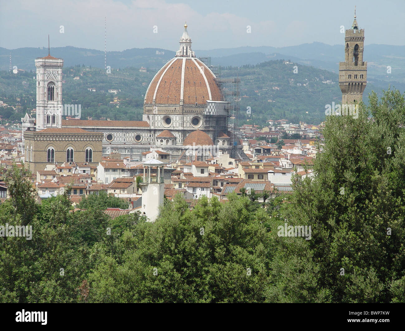 Italy Europe Tuscany Toscana Florence Overlook Overview Old town ...
