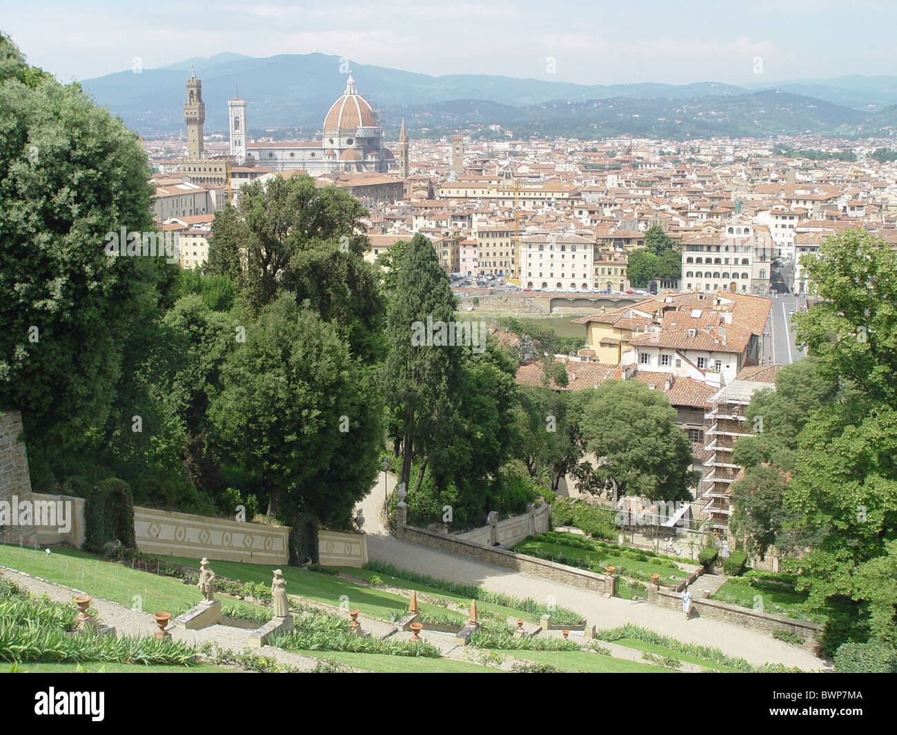Italy Europe Tuscany Toscana Florence Overlook Overview Old town ...