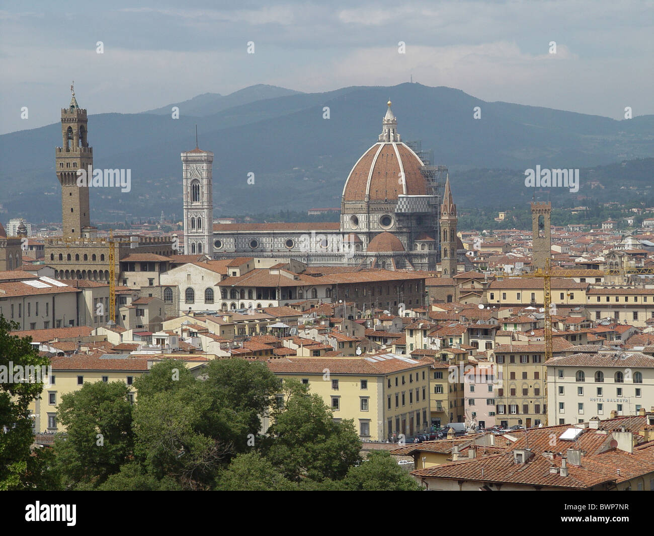 Italy Europe Tuscany Toscana Florence Overlook Overview Old town ...