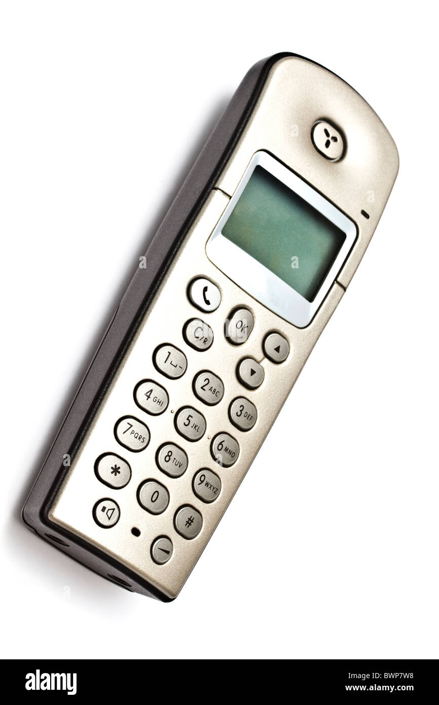 wireless telephone isolated on white background Stock Photo - Alamy