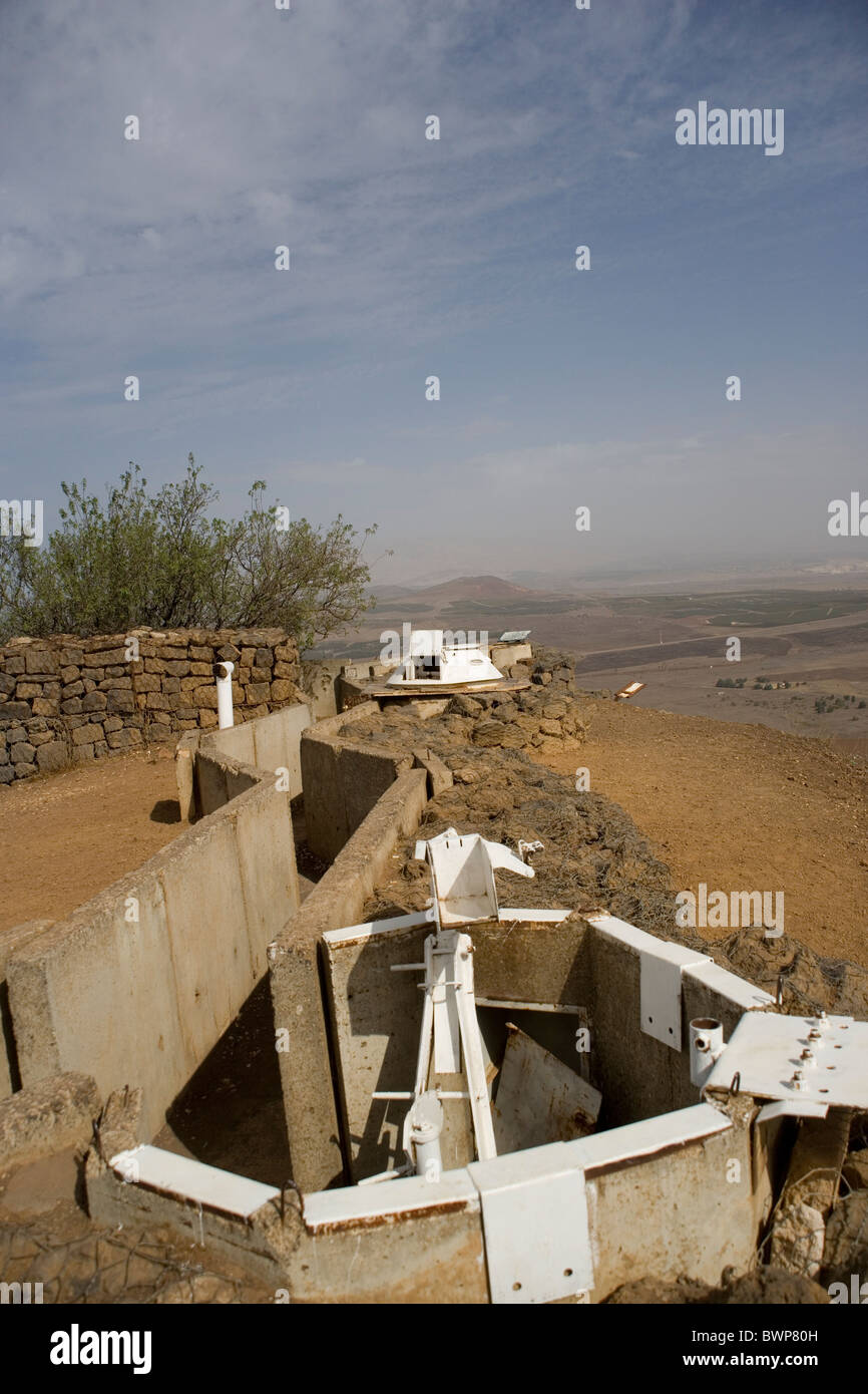 Israeli army bunker and redoubt on the top of Mount Bental on the Golan ...