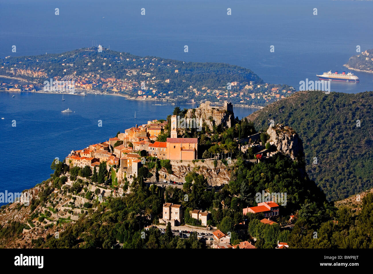 France Europe Eze Cote d'Azur French Riviera Southern France city town ...