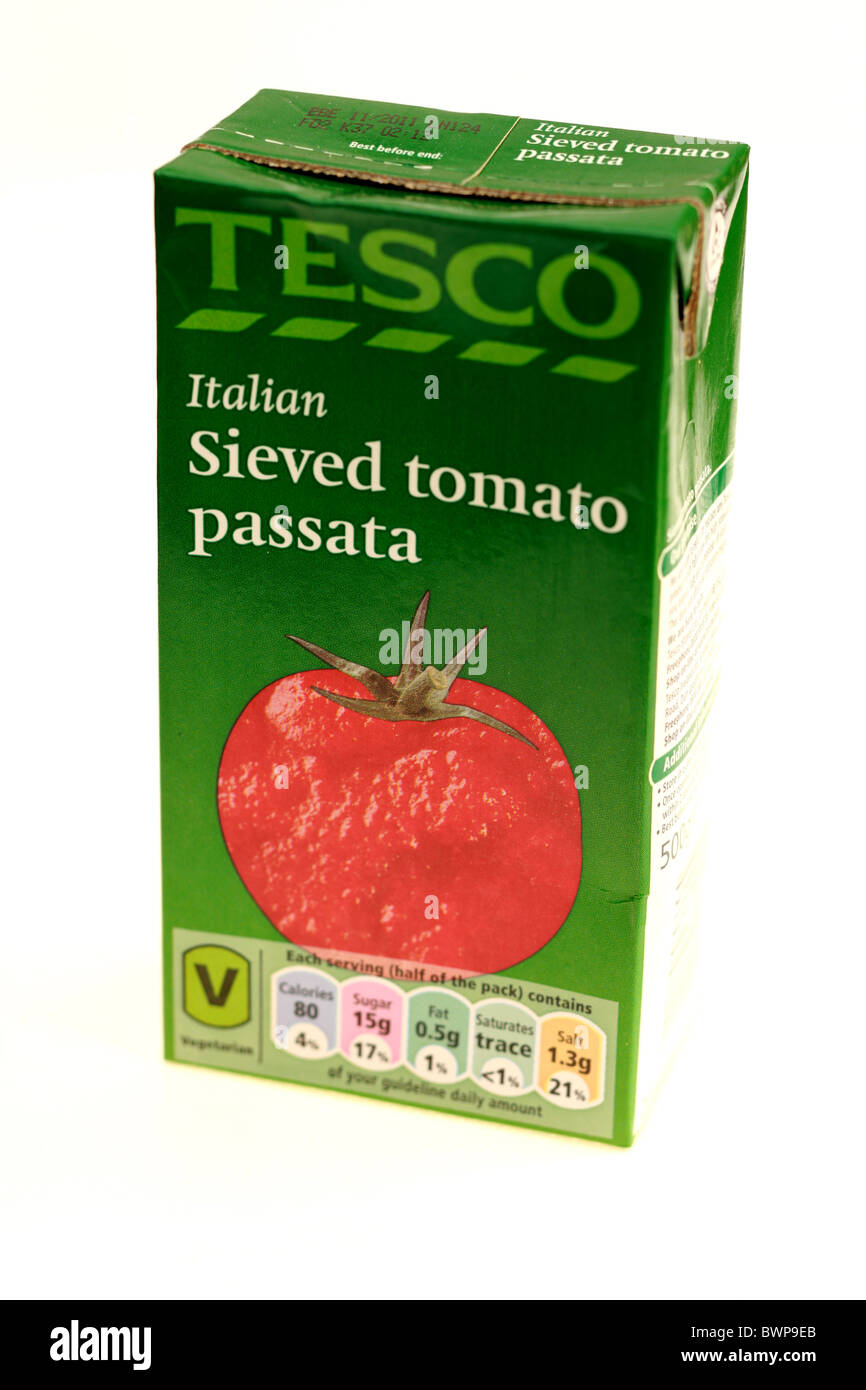 Carton container cooking italian passata sauce sieved tesco tescos ...