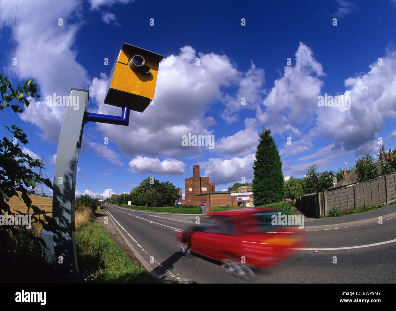 car passing speed camera on roadside near leeds yorkshire uk Stock ...