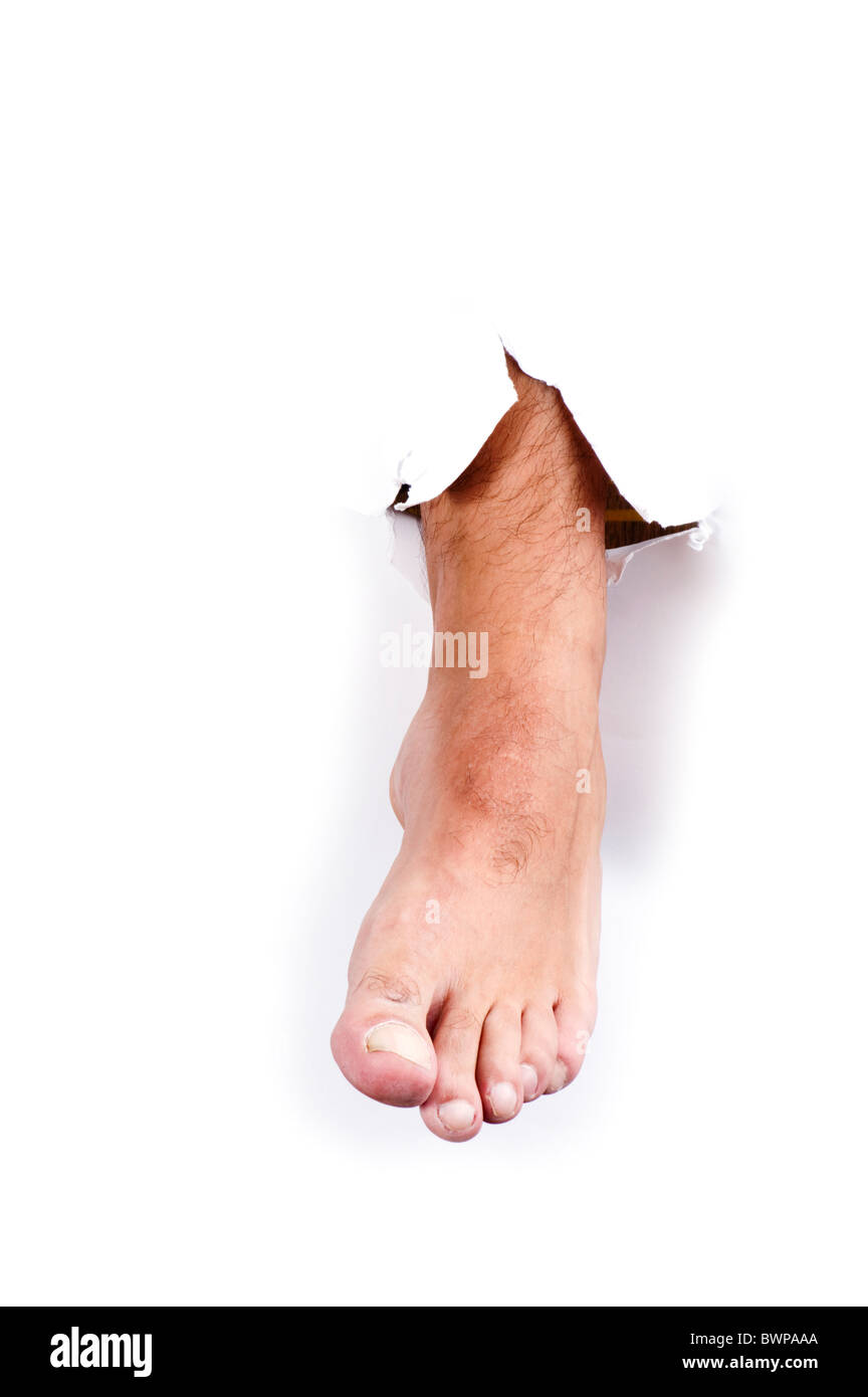 object on white - leg close up Stock Photo - Alamy