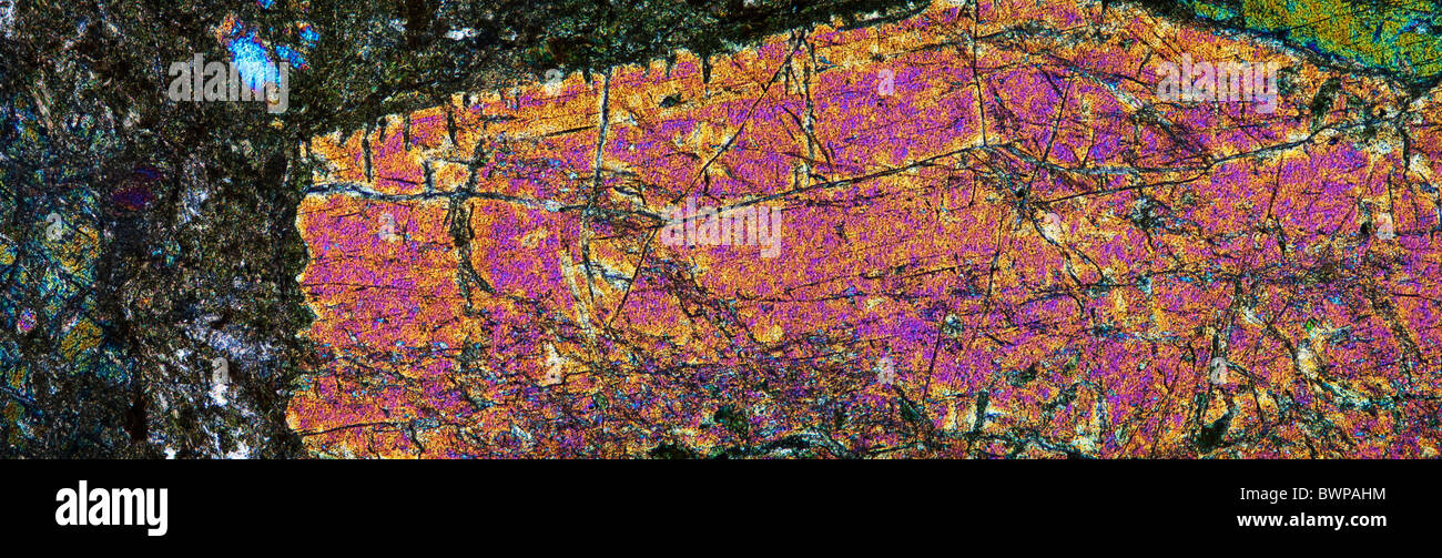 Biotite, Cross Polarised Microscope Image Stock Photo - Alamy