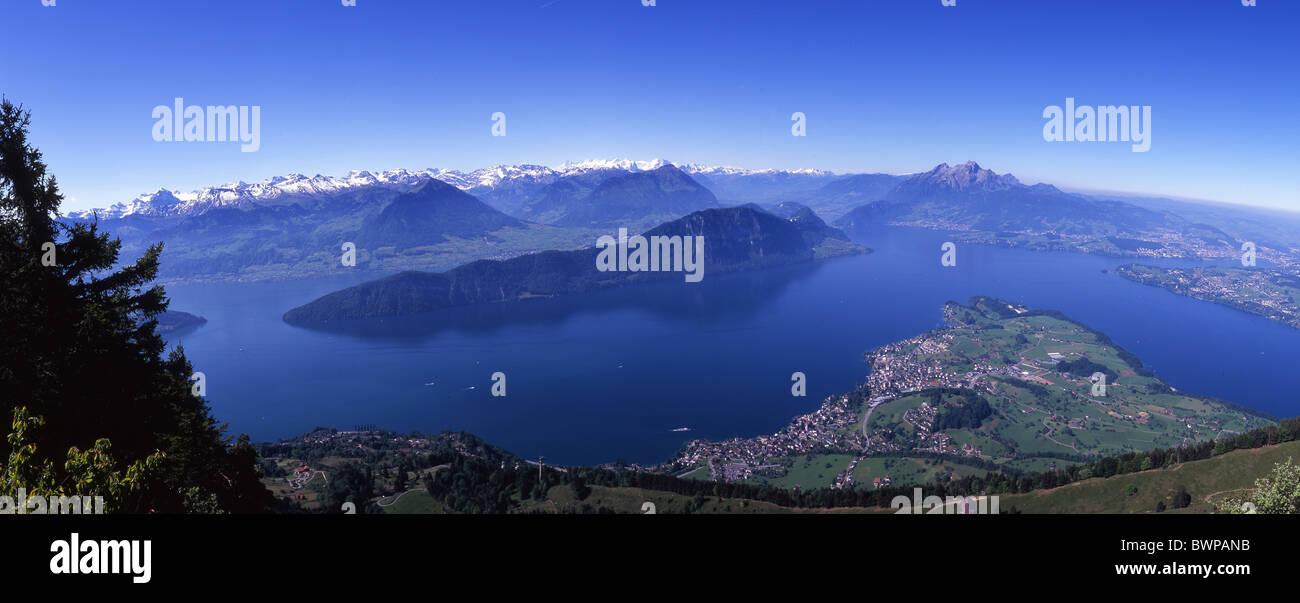 Central Switzerland Europe Lake Lucerne View from Mount Rigi Lake ...