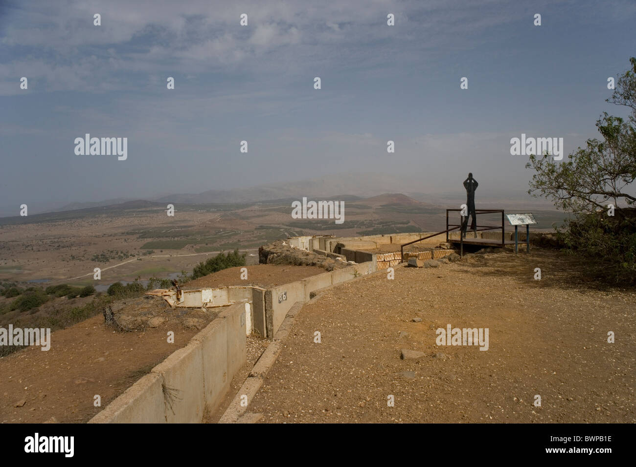 Israeli army bunker and redoubt on the top of Mount Bental on the Golan ...
