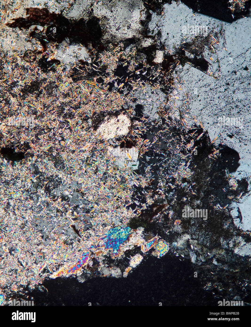 Cassiterite, Cross Polarised Microscope Image Stock Photo - Alamy