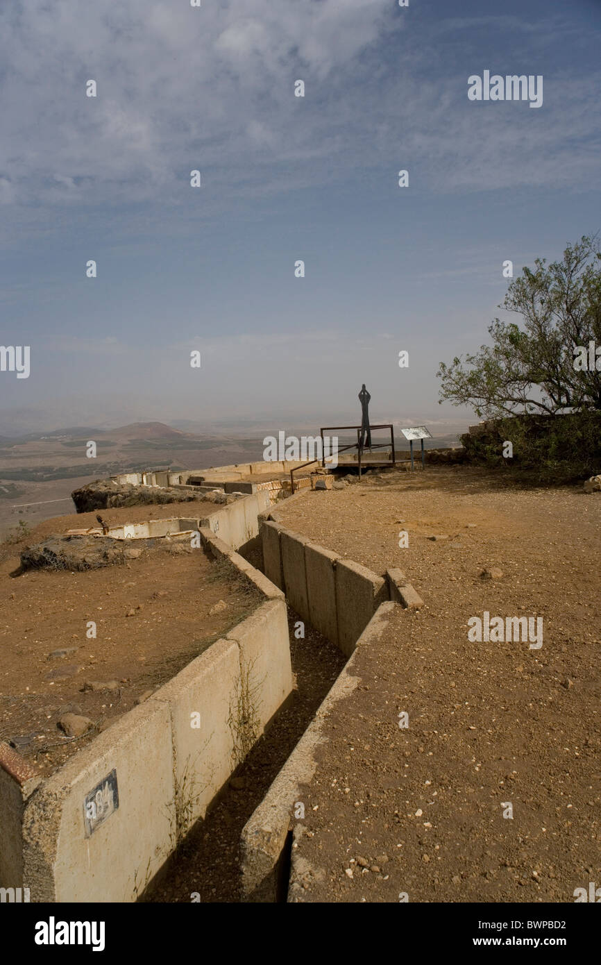 Israeli army bunker and redoubt on the top of Mount Bental on the Golan ...