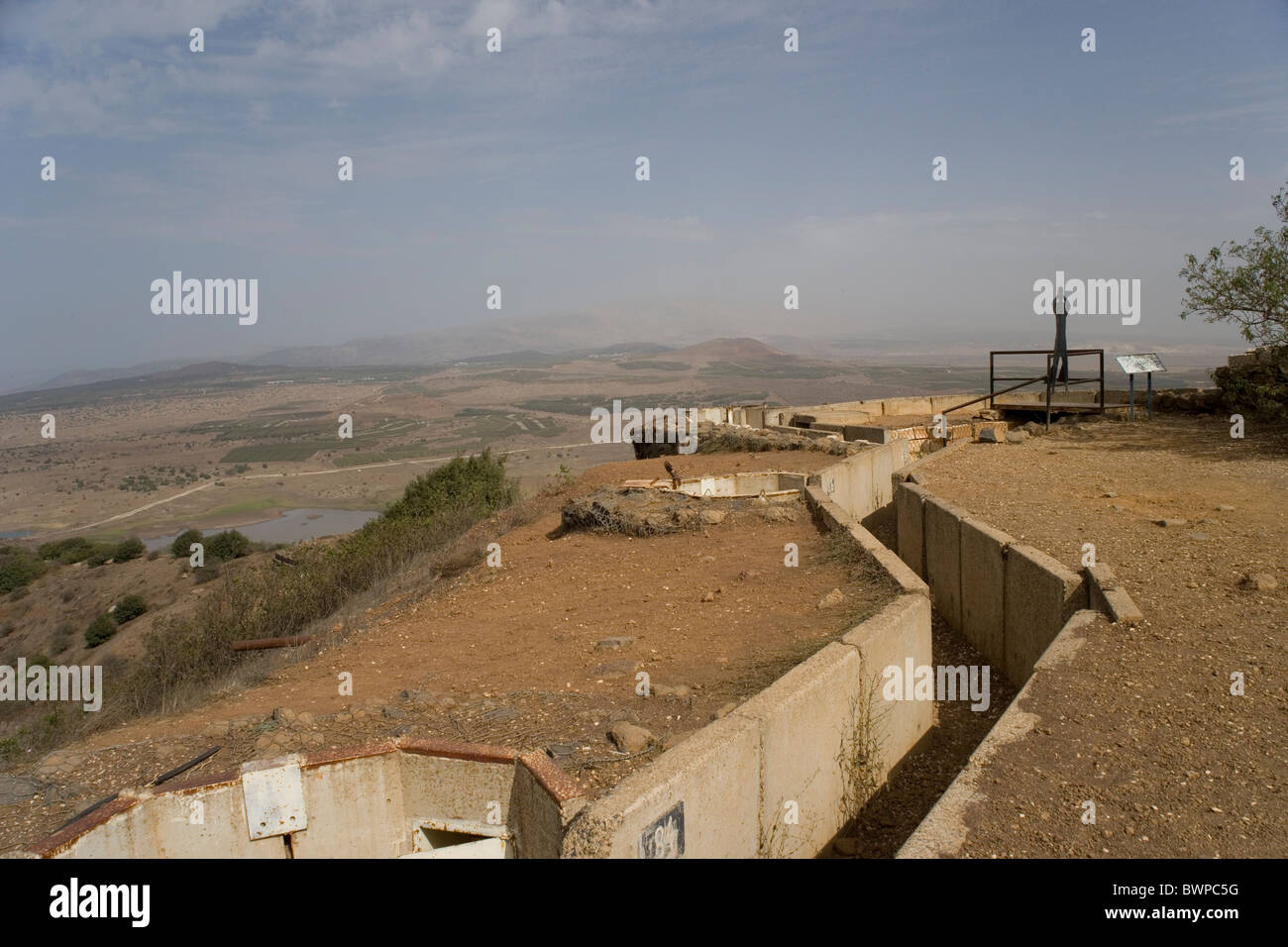 Israeli army bunker and redoubt on the top of Mount Bental on the Golan ...