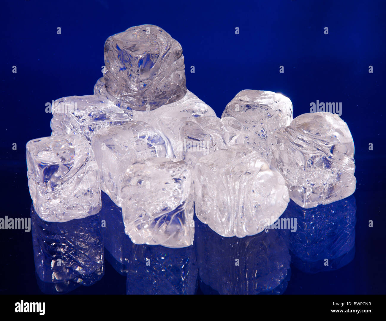 Ice cubes Cube Blue White Stock Photo - Alamy