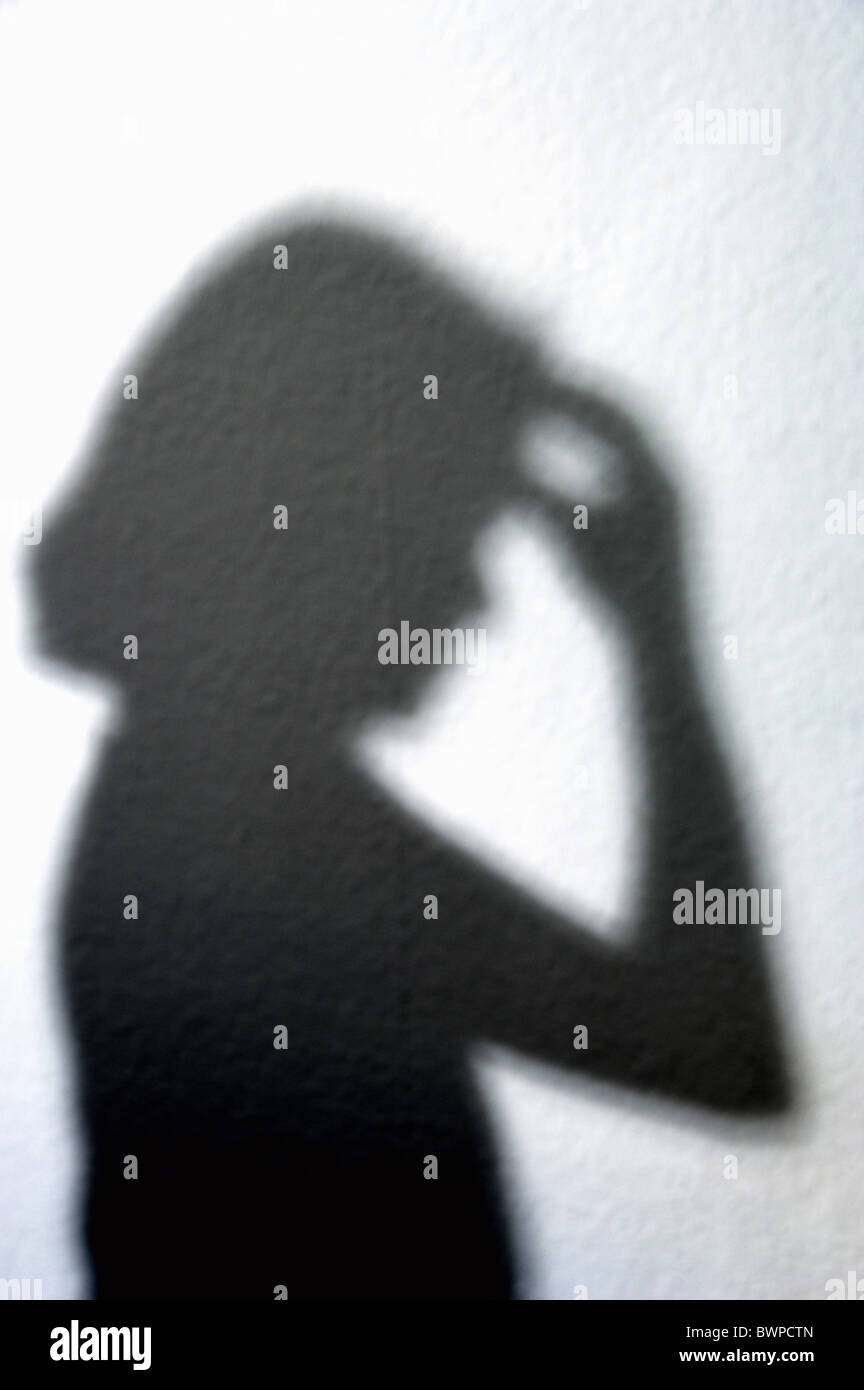 Headache Woman Silhouette Wall Shadow Symbol Concept Medicine Pain ...