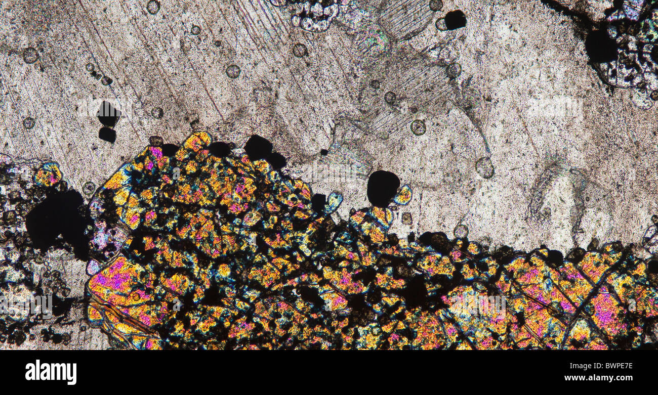 Metasomatic Marble, Cross Polarised Microscope Image Stock Photo - Alamy