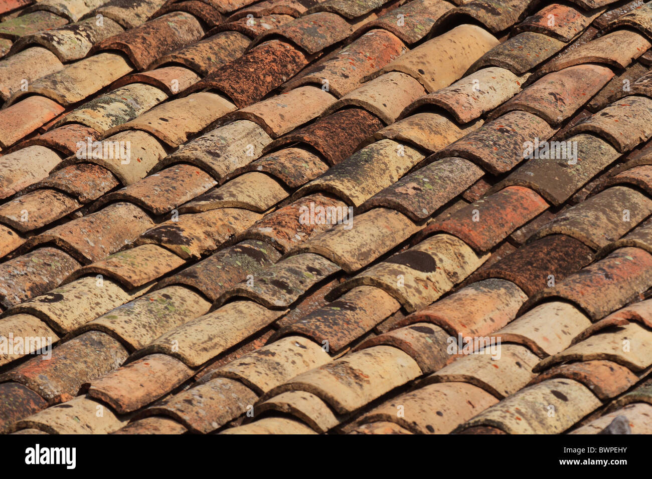 Roof tiles France Europe Provence tiled House Building Close-up Detail ...