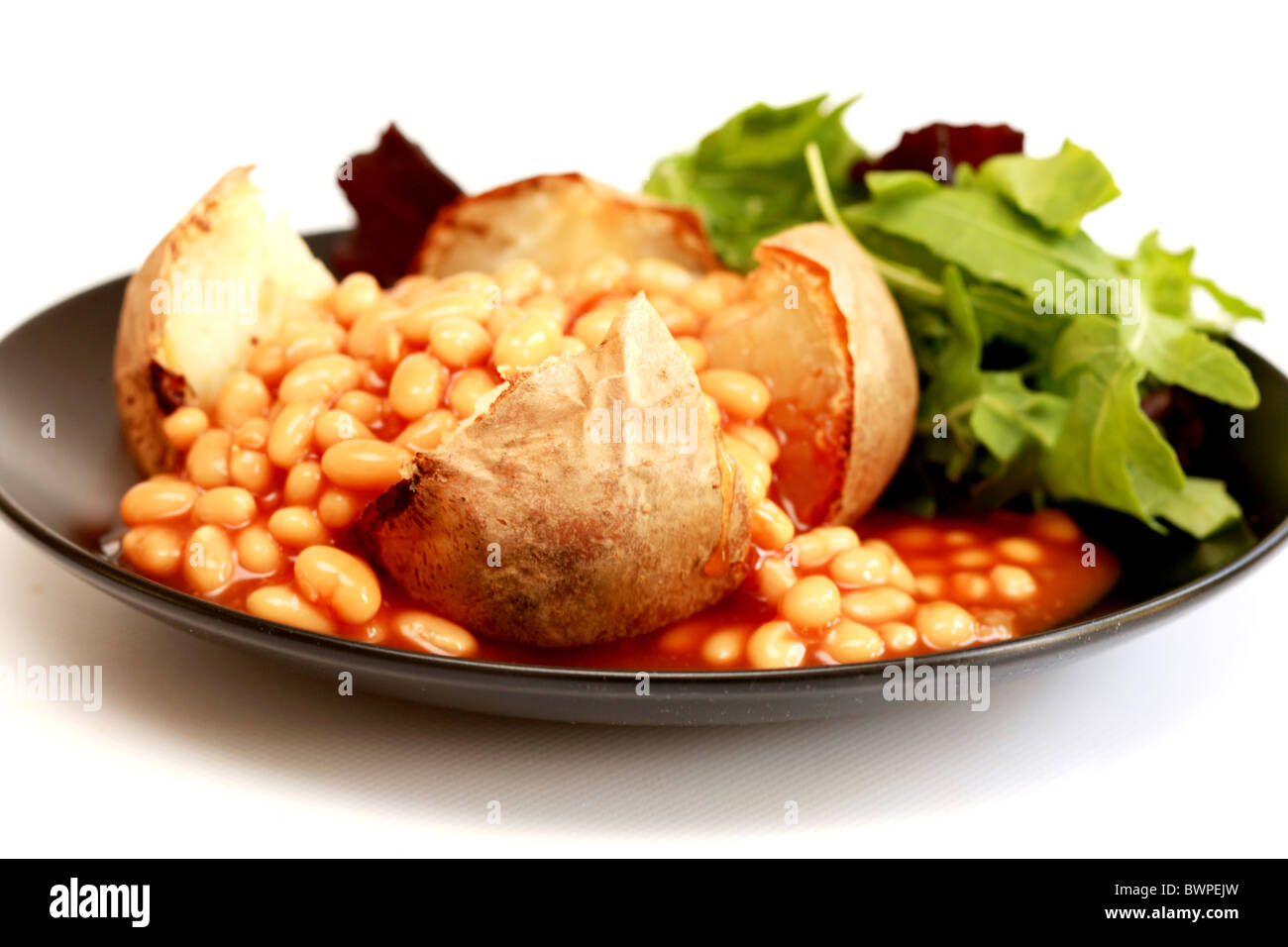 Jacket Potato with Baked Beans Stock Photo - Alamy
