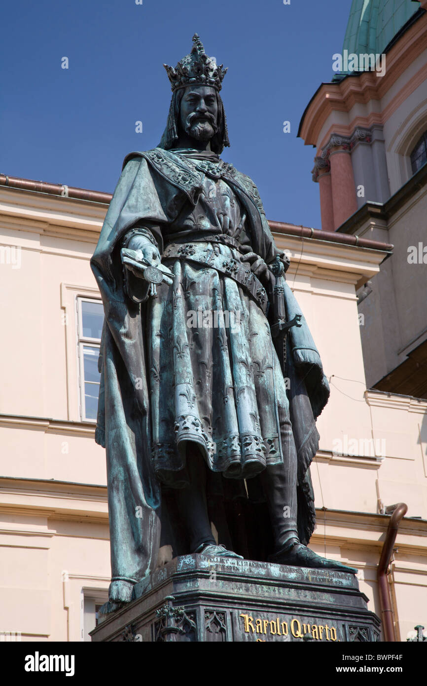 Prague - Charles IV statue by Arnost Handel 1848 Stock Photo - Alamy