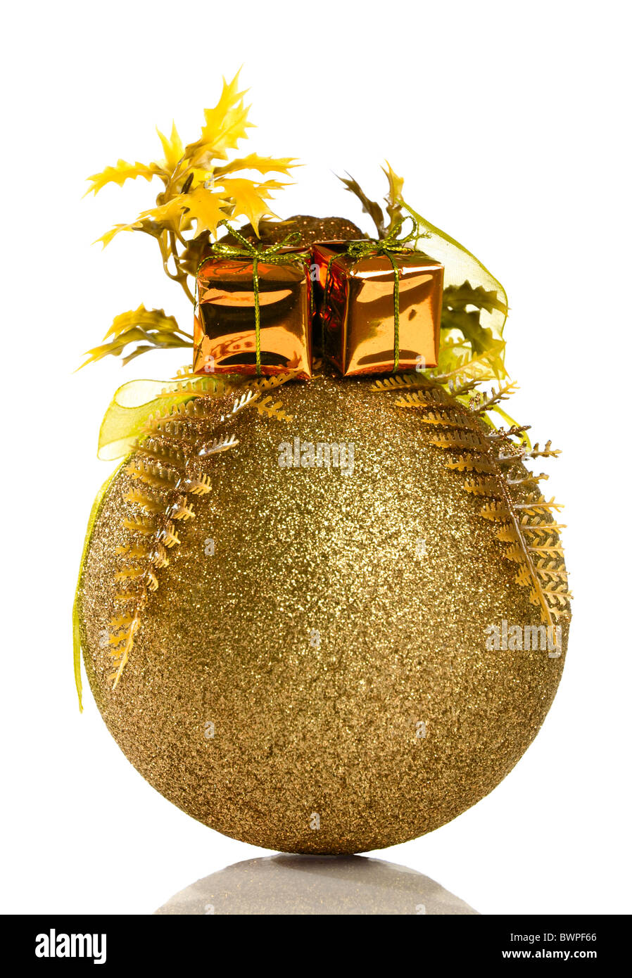 Gold Christmas Bauble Stock Photo - Alamy