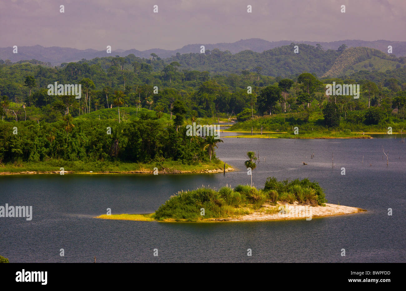 LAKE BAYANO, PANAMA - Island, man-made reservoir Lake Bayano, Comarca ...