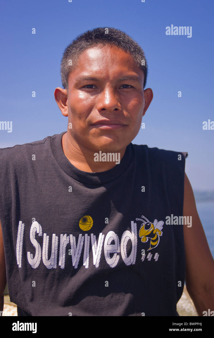 LAKE BAYANO, PANAMA - Kuna indigenous man, in the Comarca Kuna de ...