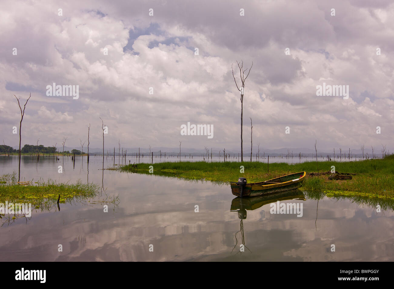 LAKE BAYANO, PANAMA - Boat on shore, Comarca Kuna de Madungandi ...