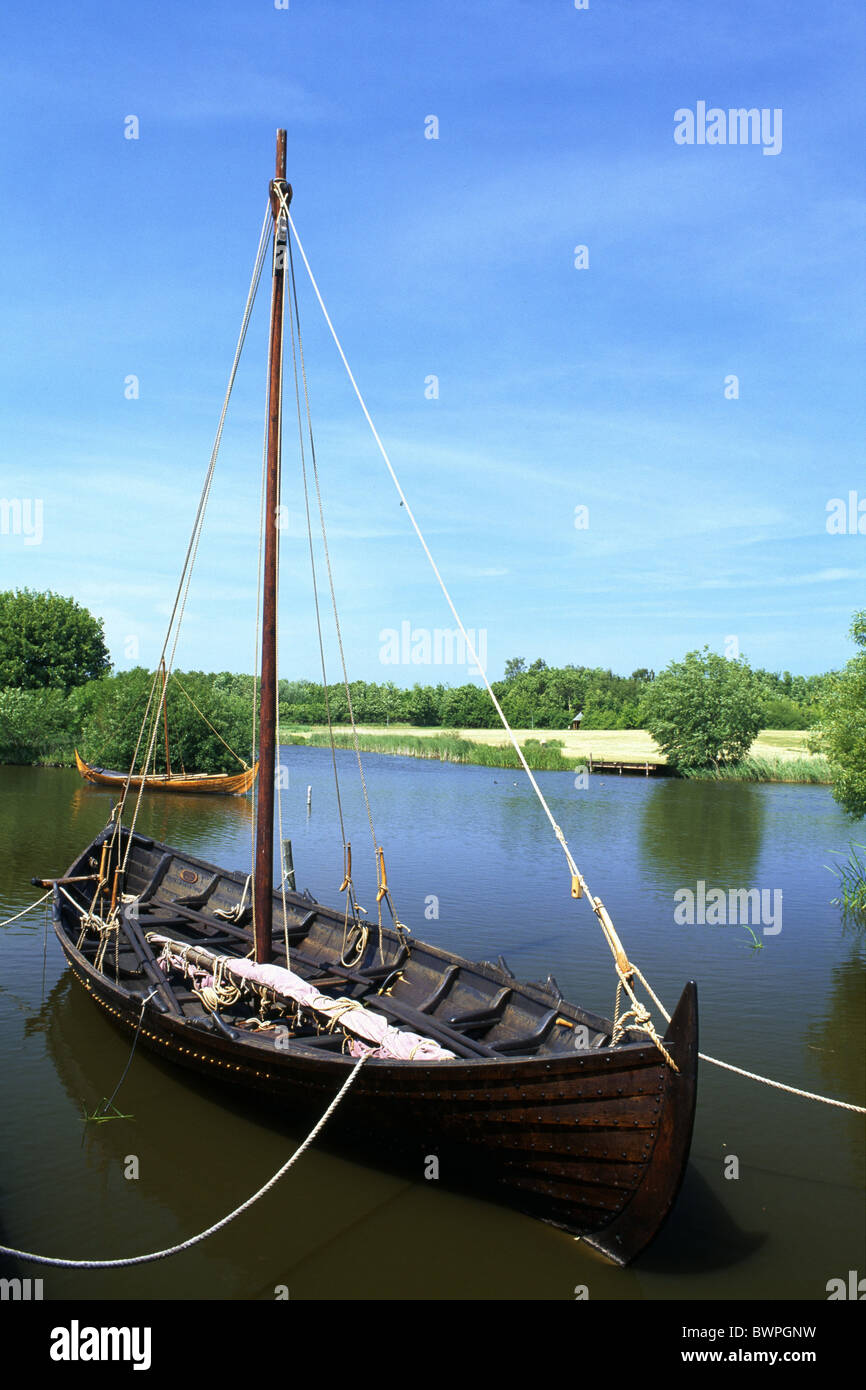 Germany Europe Wall museum Viking ship Boat open air museum water ...