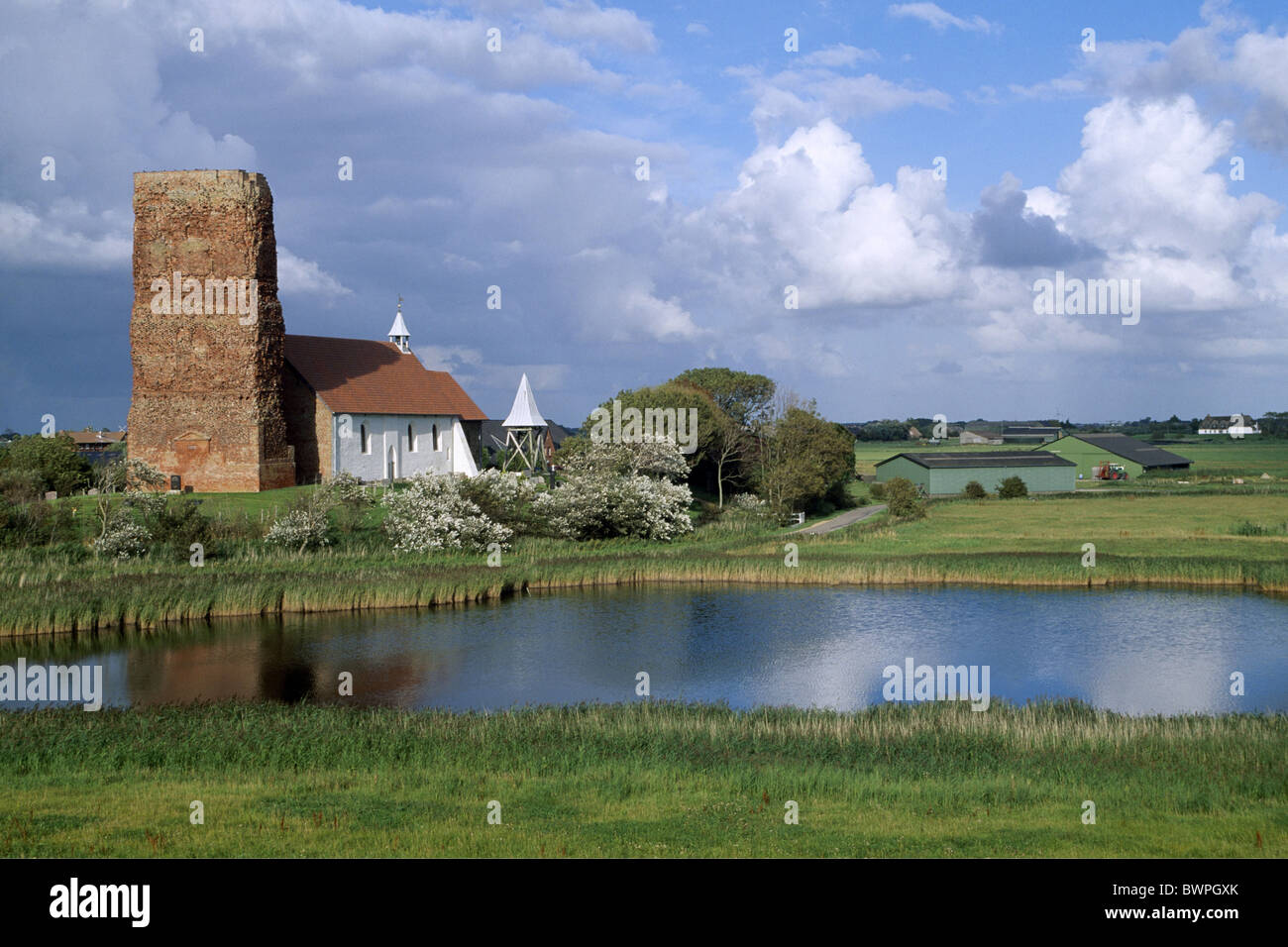 Germany Europe Pellworm island North Sea Sankt Salvator church ...