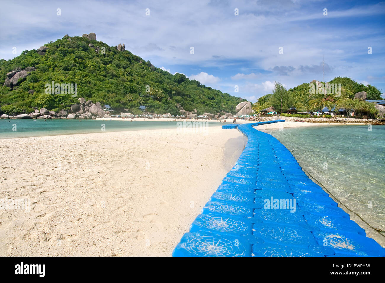 path of the barrels on beach Nang Yuan Island - Thailand Stock Photo ...