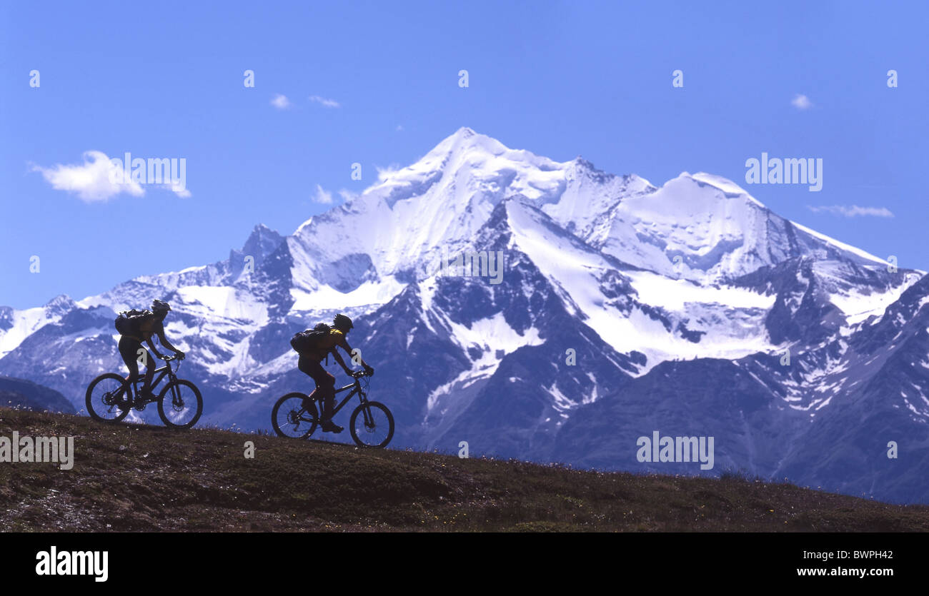 Switzerland Europe Canton Valais near Visperterminen Weisshorn ground ...