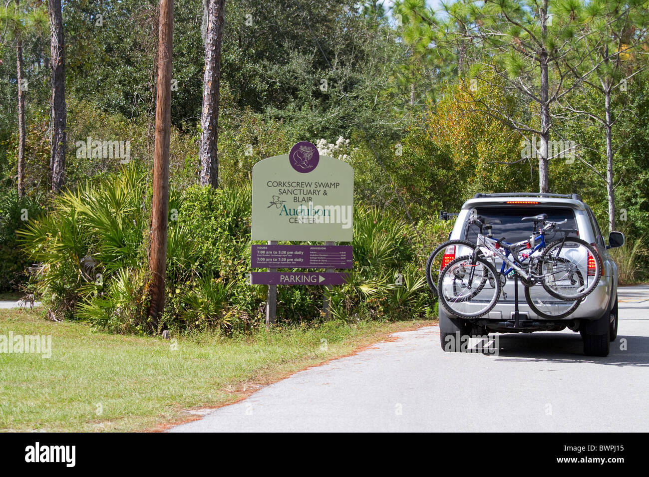 Florida everglades park entrance. Corkscrew Swamp entrance sign Stock ...