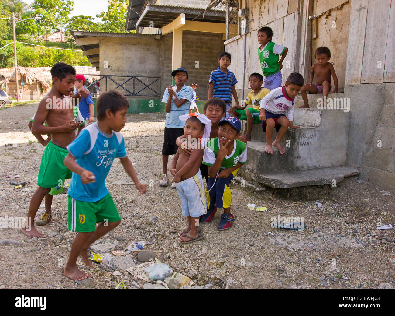 LAKE BAYANO, PANAMA - Children in town of Akua Yala, in the Comarca ...