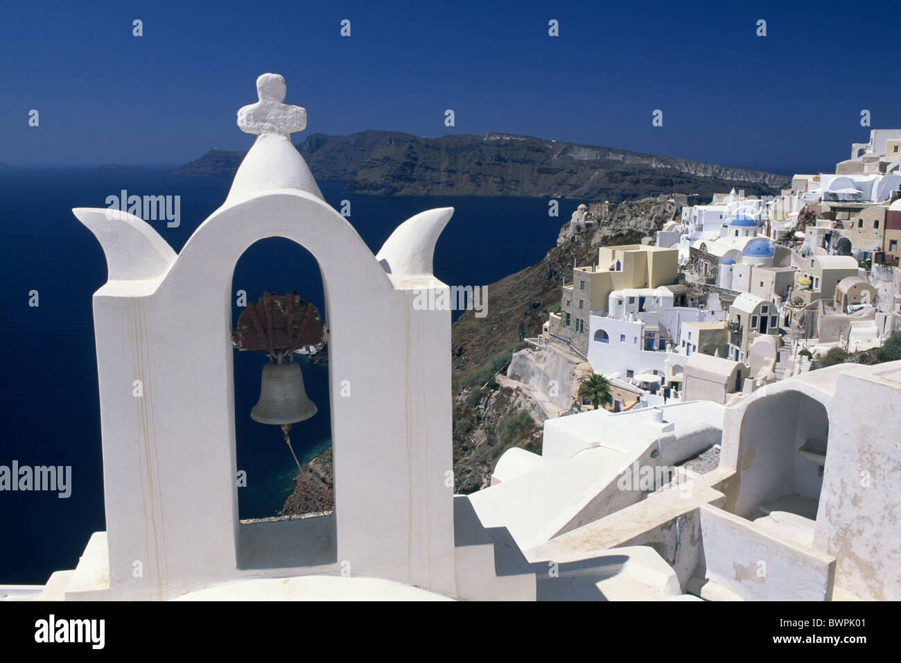Greece Europe Oia Santorin Mediterranean sea church Cyclades church ...